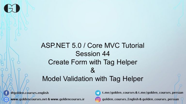 Creating Form & Form Validation with Tag Helper - Session 44