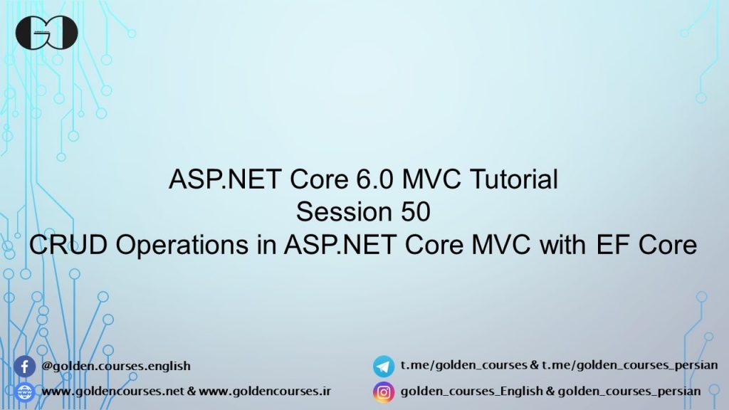 Crud Operations In Controller And View Session 50 Golden Courses