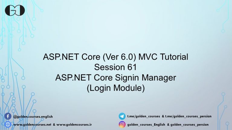 Sign-in and Sign-out process in ASP.NET Core MVC - Session 61 Sign-in and Sign-out process in ASP.NET Core MVC - Session 61
